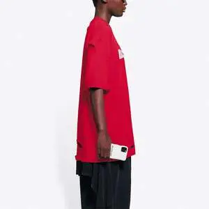 Balenciaga Alphabet Printing Pattern Hole Round Neck Short Sleeve