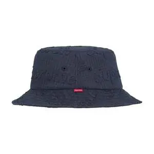 Supreme Monogram Gingham Crusher Hat - Navy