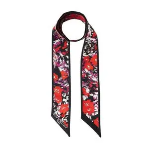 Givenchy Ss26 Bandeau In Silk With Floral Print 'black Fuchsia