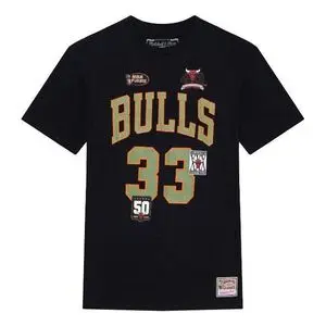 Mitchell & Ness X Nba Chicago Bulls Script T-shirt 'scottie Pippen 33 - Black