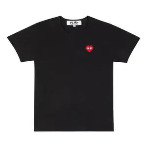 Play Comme Des Garcon Fw25 X Invader Heart T-shirt - Black