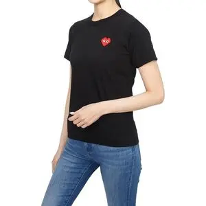 Play Comme Des Garcon Fw25 X Invader Heart T-shirt - Black