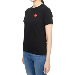 Play Comme Des Garcon Fw25 X Invader Heart T-shirt - Black