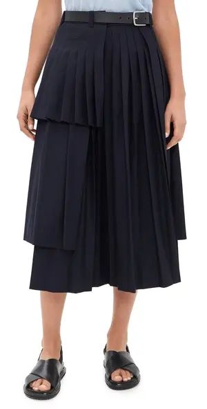 Sea Angelina Suiting Pleated Midi Skirt