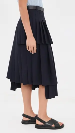 Sea Angelina Suiting Pleated Midi Skirt
