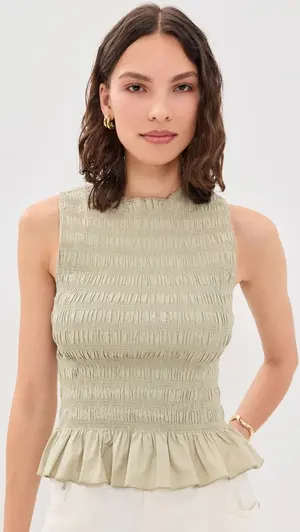 PISTOLA Phoebe Smocked Tank