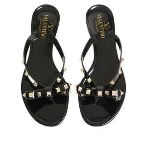 Valentino Garavani Rockstud Embellished Sandals - Black