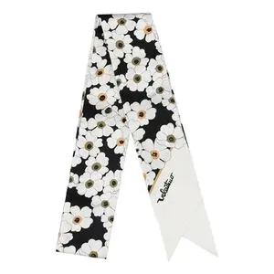 Valentino Garavani Ss26 Floral Silk Bandeau Scarf - Black