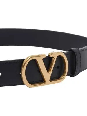 Valentino Garavani V Logo Signature Belt - Black