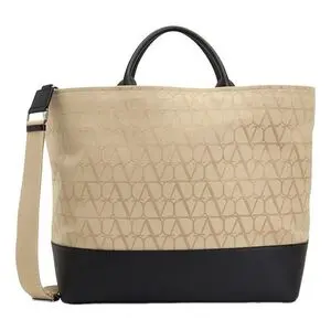 Valentino Garavani Logo Monogram Tote Bag - Beige/black