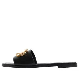 Valentino Garavani V Logo Signature Flat Slides - Black