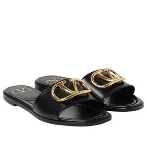 Valentino Garavani V Logo Signature Flat Slides