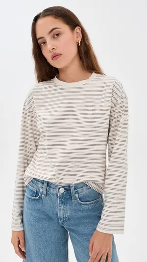 Rag & Bone Kelly Stripe Boxy Long Sleeve Tee