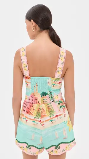 EN SAISON Selena Romper Tropical Print Wrap Design