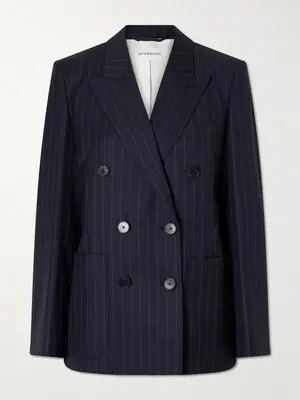 Givenchy Pinstripe Double-breasted Wool Blazer