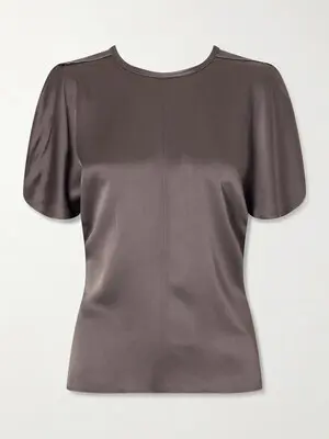 Victoria Beckham Bella Draped Satin Blouse