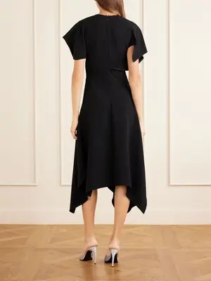 Victoria Beckham Draped Jersey Midi Dress
