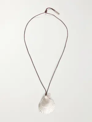 LOREN STEWART Sea Chalice Sterling And Leather Cord Necklace - Silver