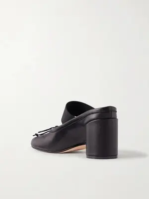 MAISON MARGIELA Bow-detailed Leather Block Heel Mules