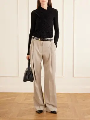 Stella McCartney Pleated Wool-twill Straight-leg Pants