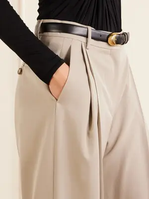 Stella McCartney Pleated Wool-twill Straight-leg Pants