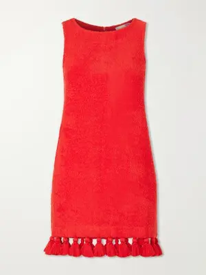 CAP D’ANTIBES Manon Cotton-terry Mini Dress - Red