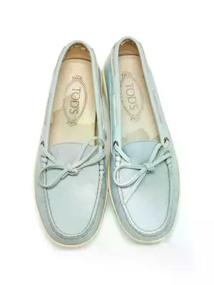 TOD'S Saffiano Leather Loafers With Bow Detailing