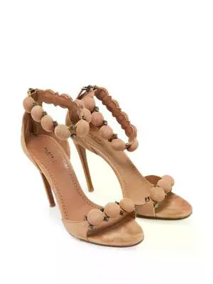Alaïa Suede Bombe Sandals - Neutrals