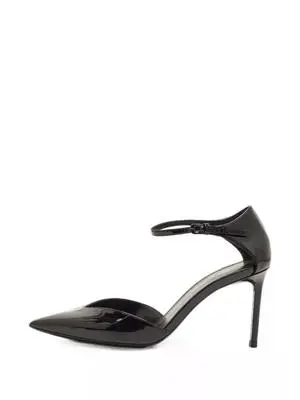 Saint Laurent Anouk Leather Heeled Pumps - Black