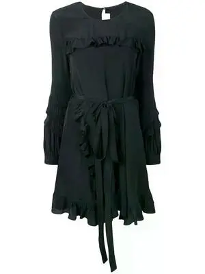 IRO PARIS Silk Blend Ruffle Detail Dress