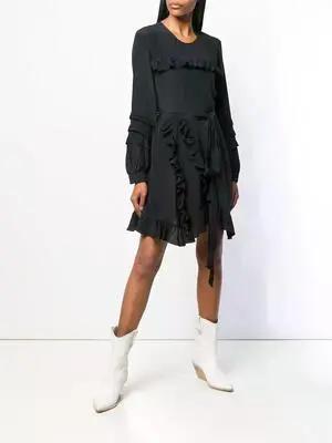 IRO PARIS Silk Blend Ruffle Detail Dress