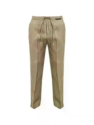 MICHAEL COAL Drawstring Linen Trousers - Neutrals