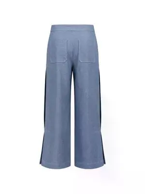 ODEEH Wide-leg Straight Trousers With Contrast Stitching