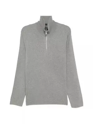 Marc O'polo Cotton High Neck Half-zip Sweater - Grey