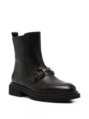SERGIO MORETTI FIRENZE Leather Ankle Boots With Horsebit Detail