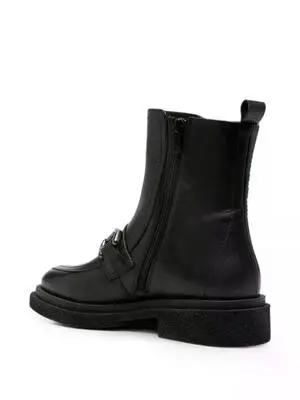 SERGIO MORETTI FIRENZE Leather Ankle Boots With Horsebit Detail