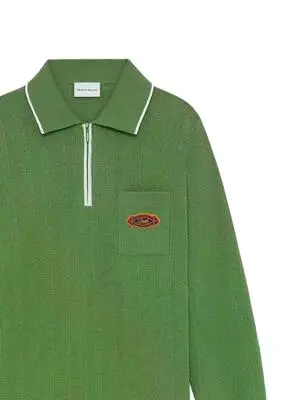 Drole De Monsieur Logo-patch Zip-up Polo Shirt