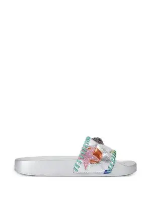 Kurt Geiger Meena Eagle Soccer Slides - Silver
