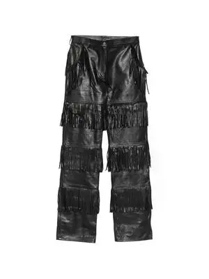 Martine Rose Leather Fringe Trousers