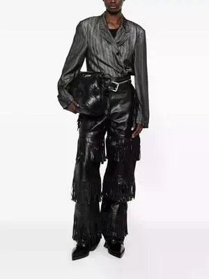 Martine Rose Leather Fringe Trousers