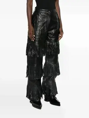 Martine Rose Leather Fringe Trousers