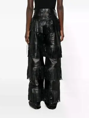 Martine Rose Leather Fringe Trousers