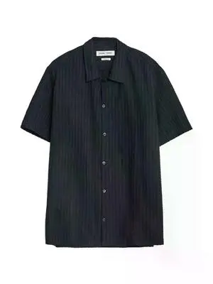 SAMSOE SAMSOE Avan Textured Short-sleeve Shirt - Blue