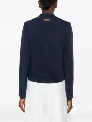 Emporio Armani Buttoned Band-collar Jacket