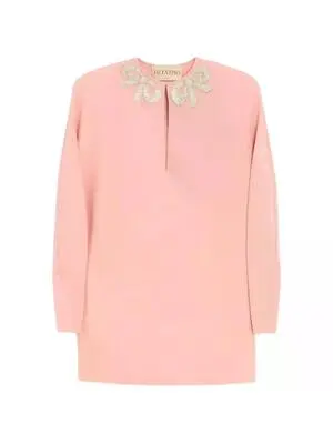 Valentino Garavani Embroidered Cady Couture Short Dress - Pink