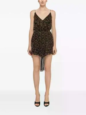 NISSA Printed Asymmetric Silk Mini Dress