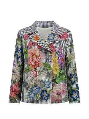 Pero Floral Embroidered Single-breasted Blazer