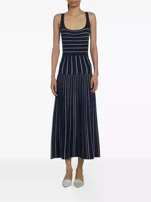 Adam Lippes Gemma Striped Knit Dress - Blue