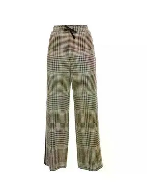Maje Plaid Wide-leg Trousers - Neutrals
