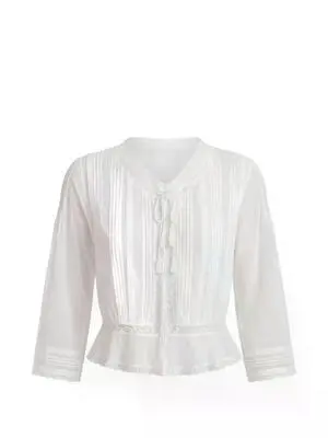 DÔEN Hillock Lace-trim Pin-tuck Blouse